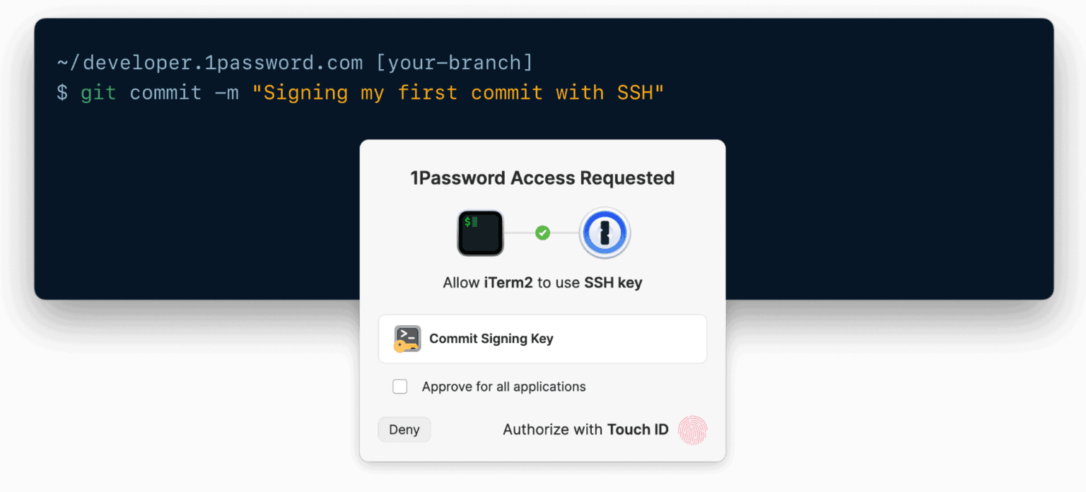 How to Sign Git Commits with 1Password in VSCode Dev Containers